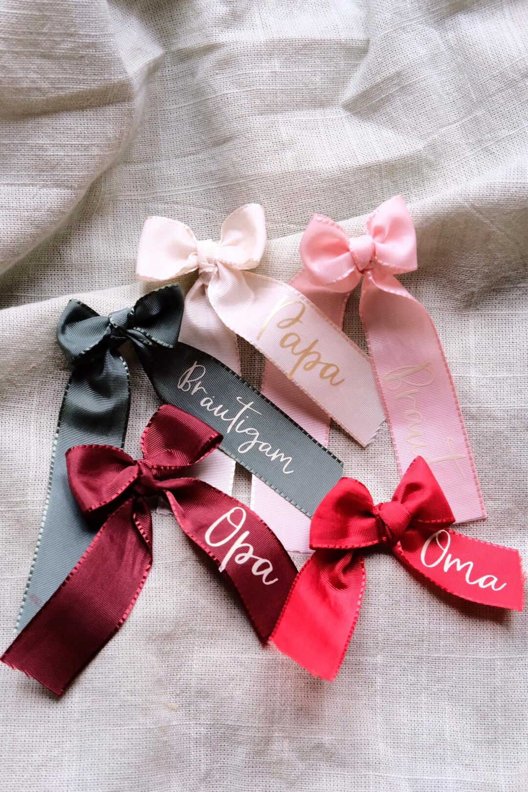 Place Card Bow, Name Tag, Wedding, Birthday, Baptism - Etsy