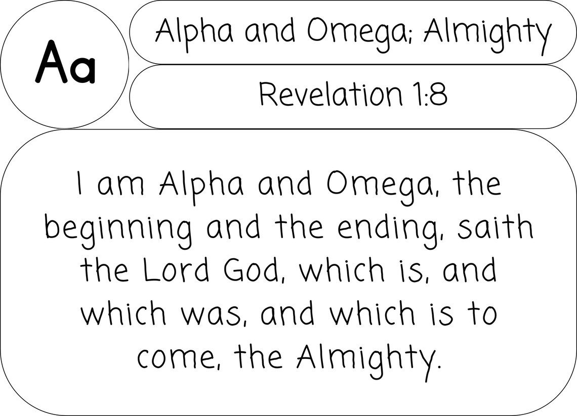 A-Z Names of God Bible Memory Verses Alphabet Letters Scripture A to Z ...