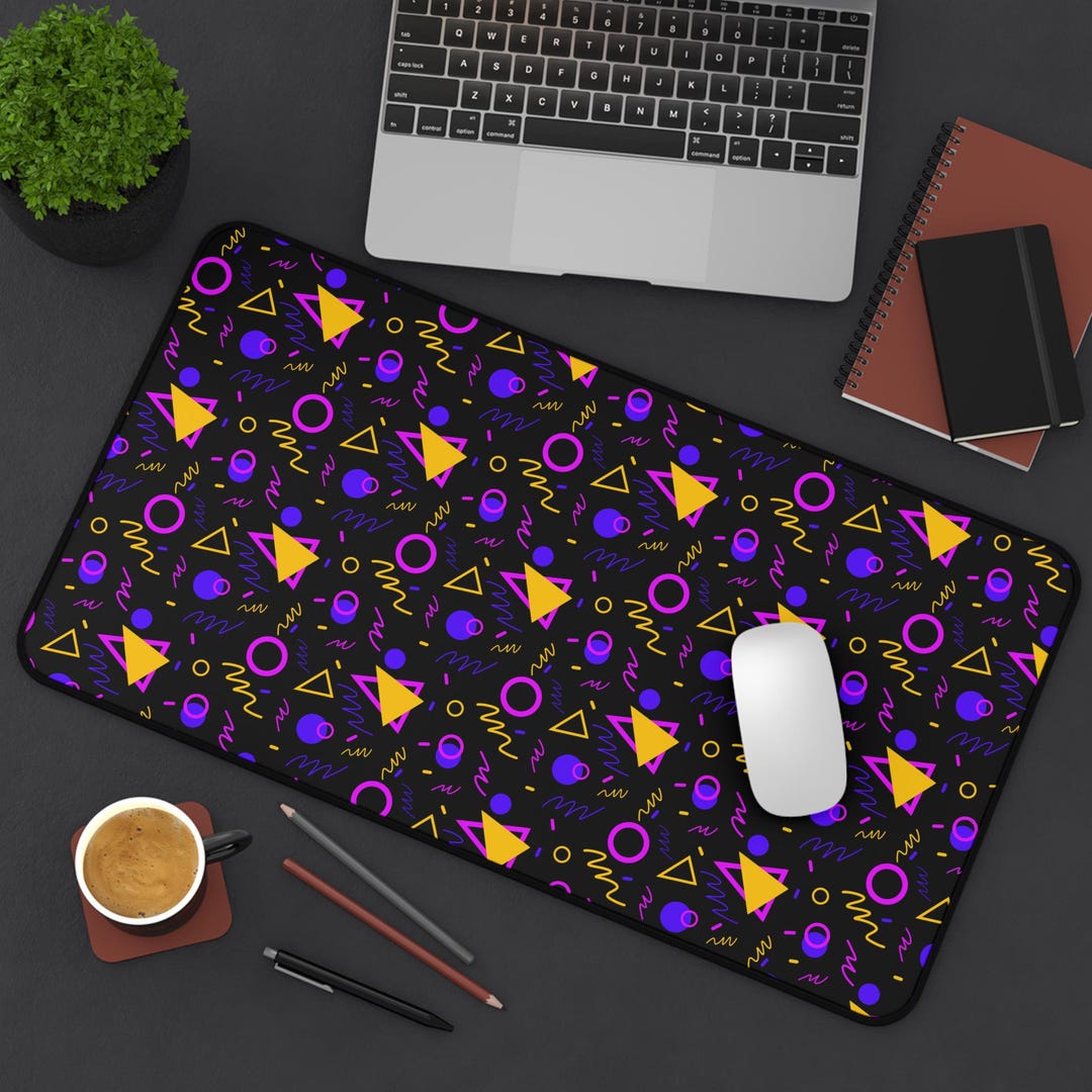 90s Arcade Carpet Black Desk Mat - Etsy