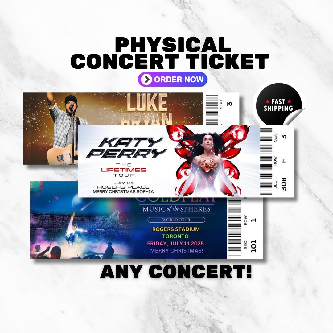 Physical Concert Ticket Gift Real Ticket Birthday Gift Concert Ticket ...
