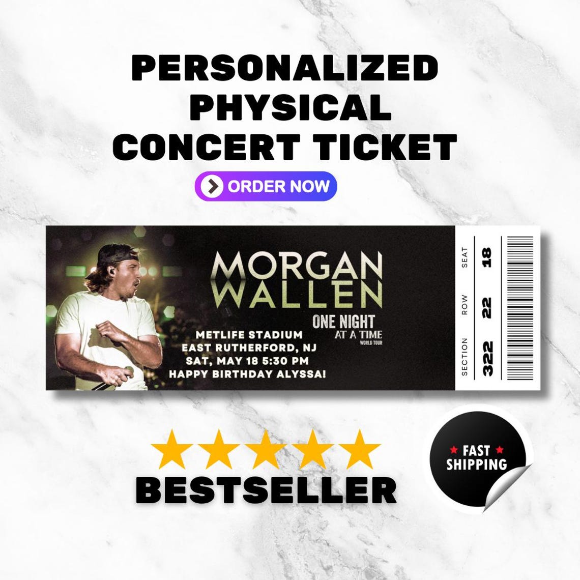 Physical Concert Ticket Gift Real Ticket Birthday Gift Concert Ticket ...