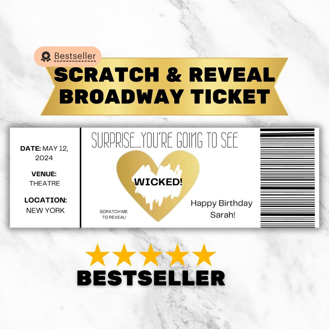 Scratch off Ticket Broadway Ticket Broadway Scratch and Reveal Ticket ...