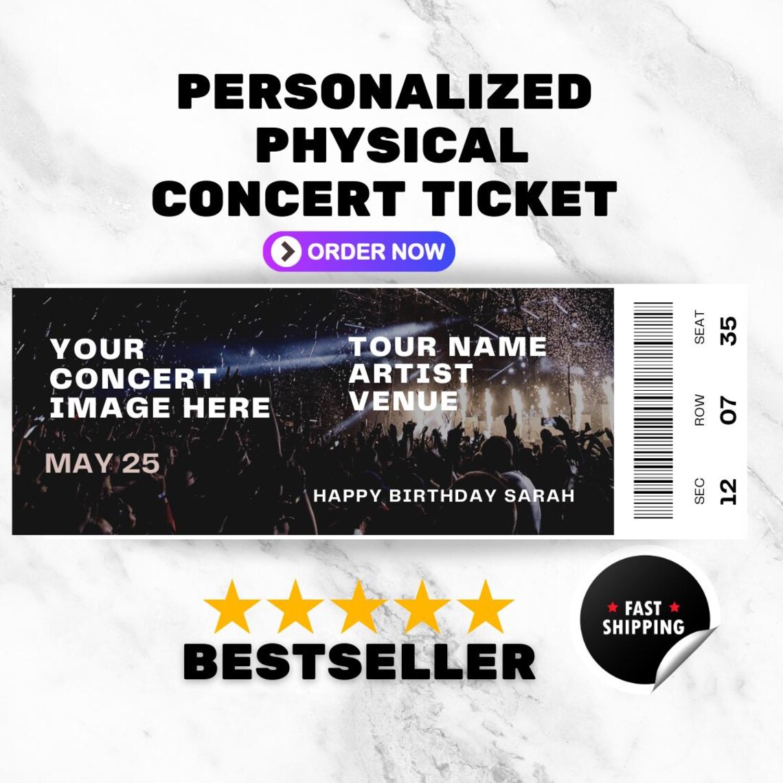 Physical Concert Ticket Gift Real Ticket Birthday Gift Concert Ticket ...
