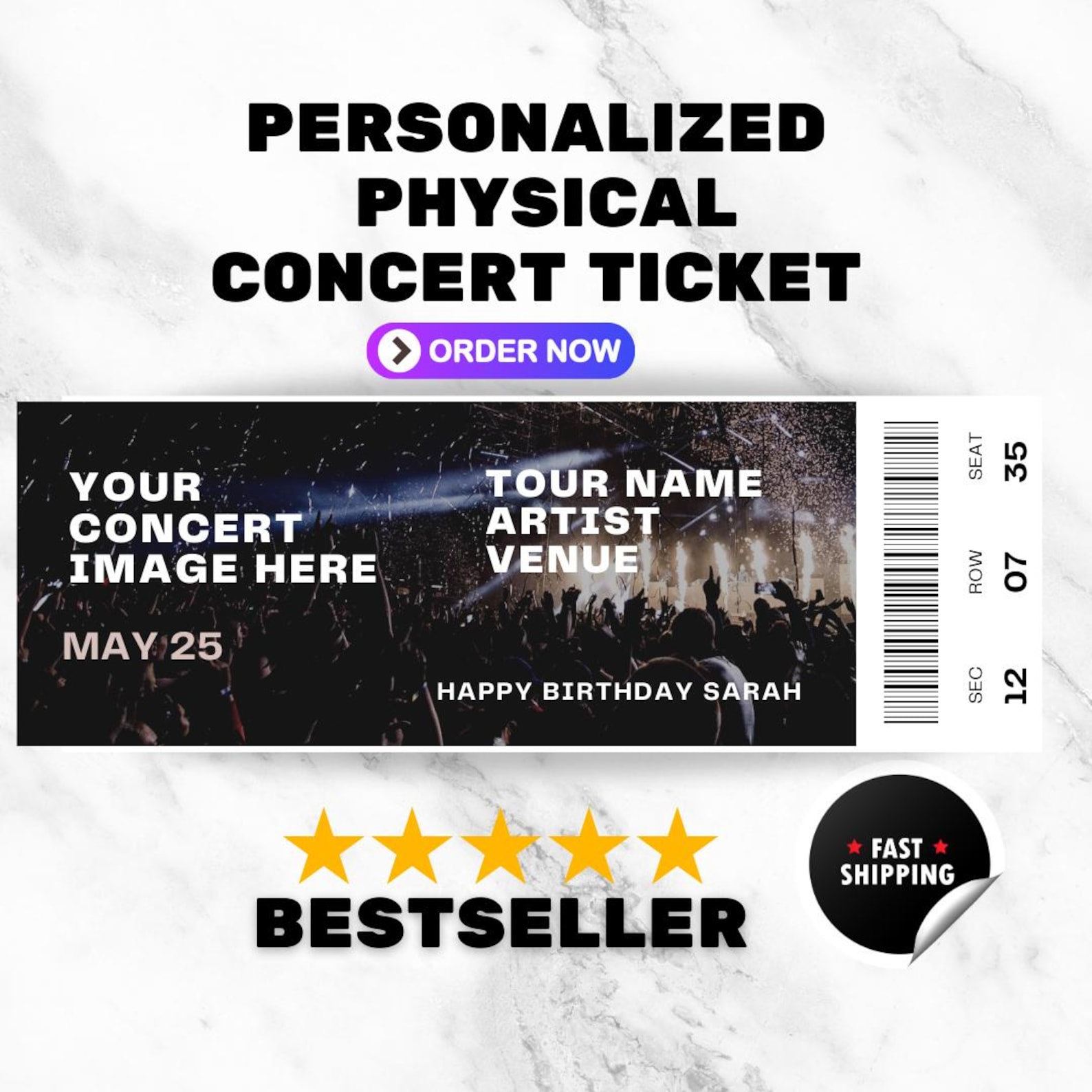 Physical Concert Ticket Gift Real Ticket Birthday Gift Concert Ticket ...