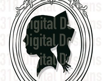 Custom Silhouette Art Portrait Heirloom Keepsake double Portrait - Etsy