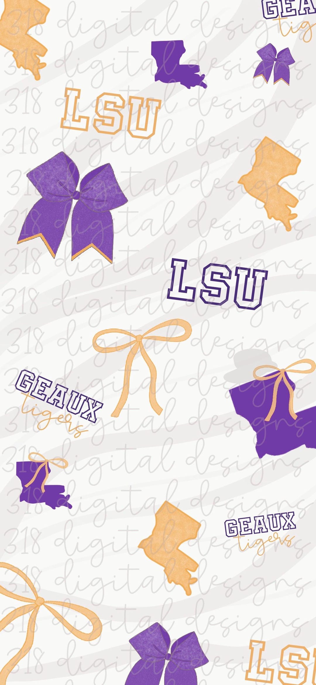 Custom Drawn LSU iPhone Background - Etsy