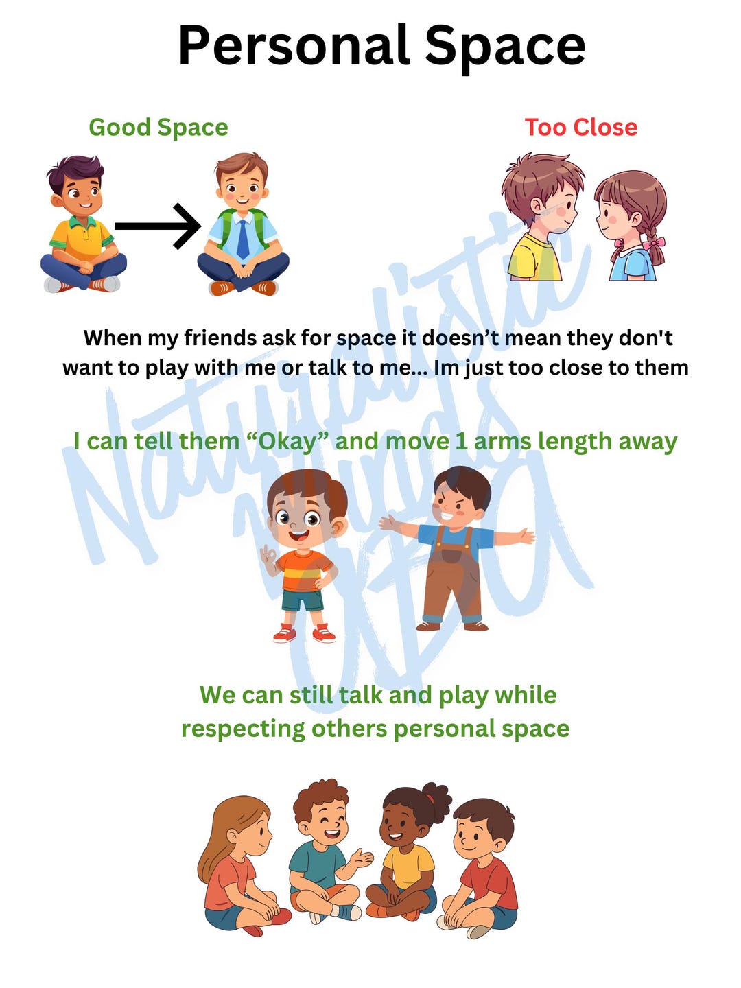 Personal Space Visual for Kids - Etsy