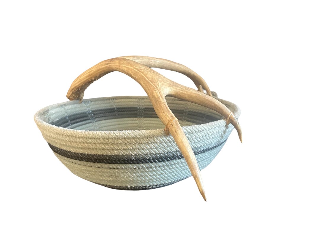 D-14 Antler Lariat Basket Sage and Grey, Lasso Basket, Rope Basket ...