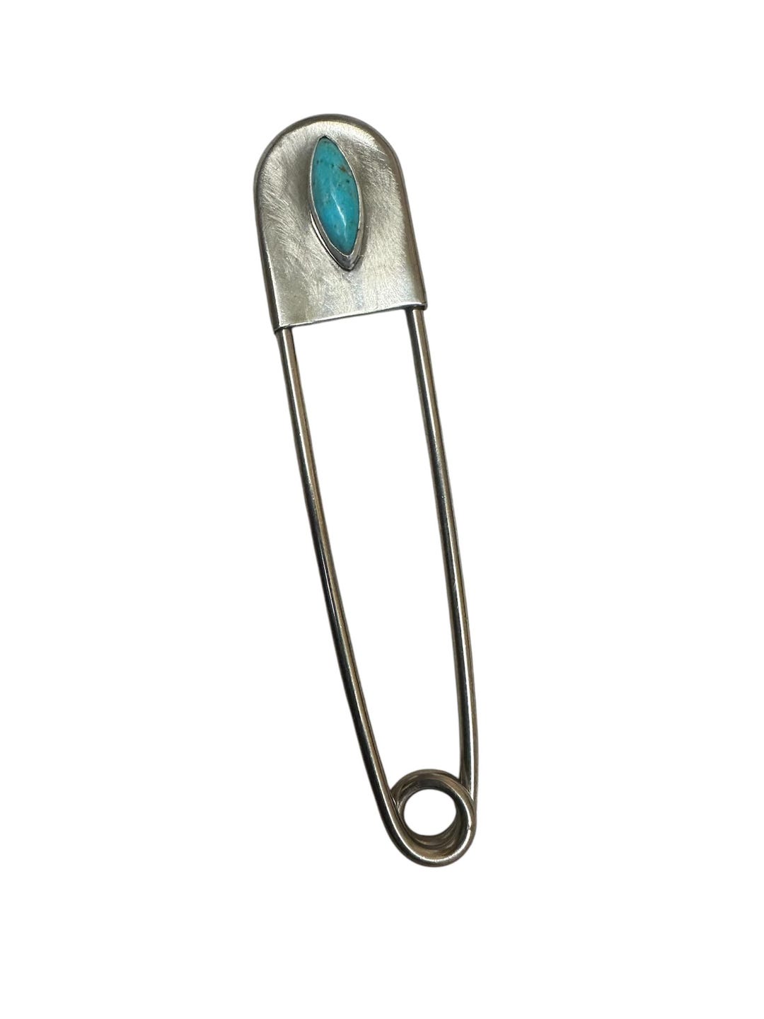 Decorative Jumbo Turquoise Safety Pin , Shawl Pin, Sweater Pin, Belt ...
