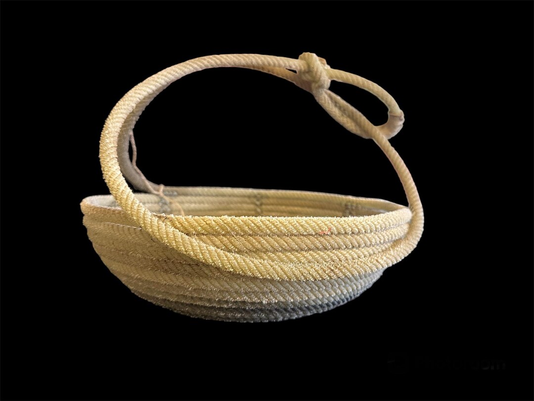 D-17 Lariat Basket Light Mint Green Undertones and Grey, Lasso Basket ...