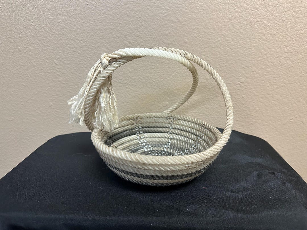 Z-9, Small Lariat Rope Basket, Lasso Basket, Rope Basket - Etsy