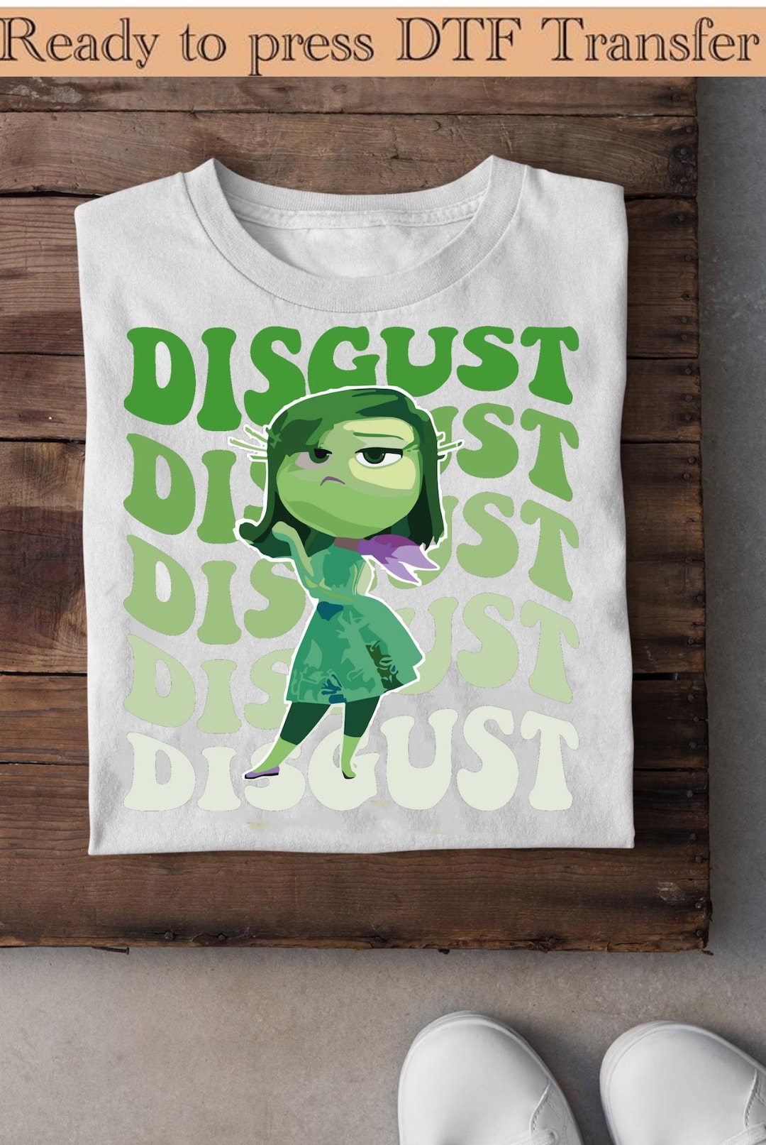 Inside Out DTF Transfer, Inside Out Disgust, Inside Out Text Design ...