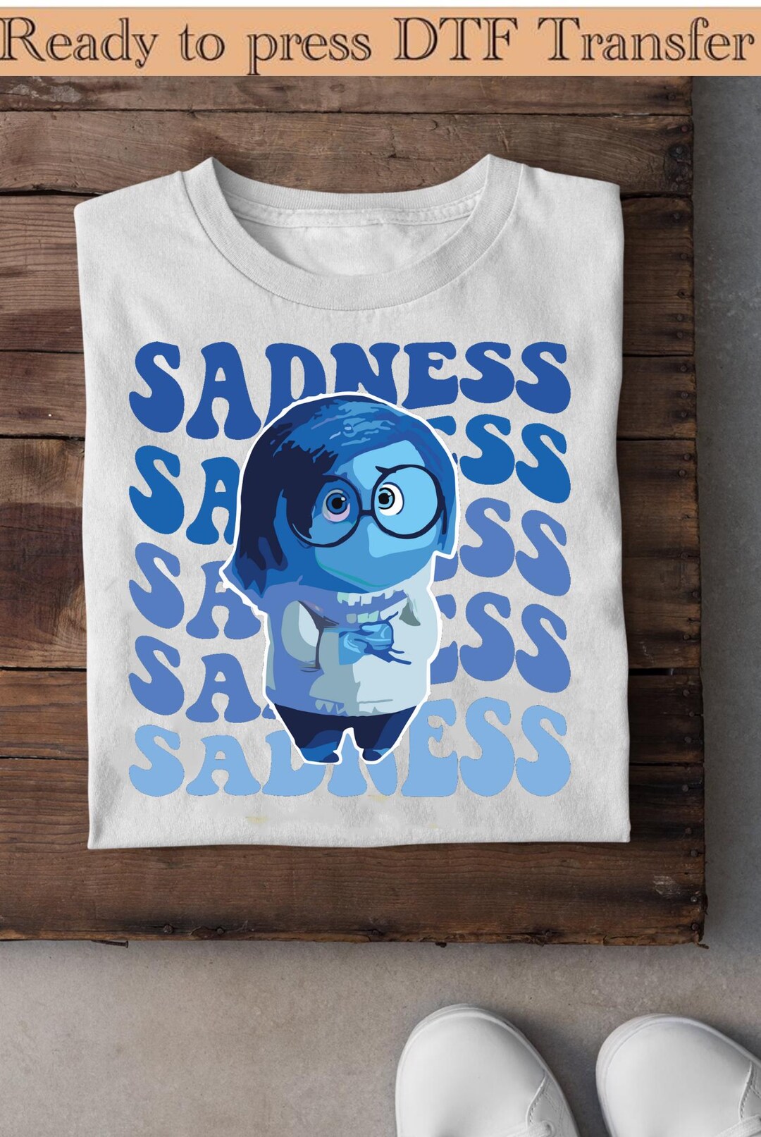 Inside Out DTF Transfer, Inside Out Sadness, Inside Out Text Design ...