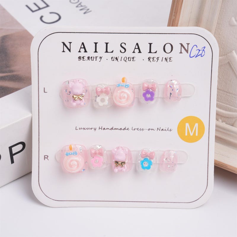 Cute Bow Nails Kids - Etsy