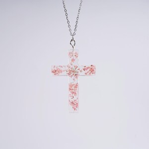 NEW! Handmade Pressed Dried Flower Cross Necklace, Real Dried Floral ...