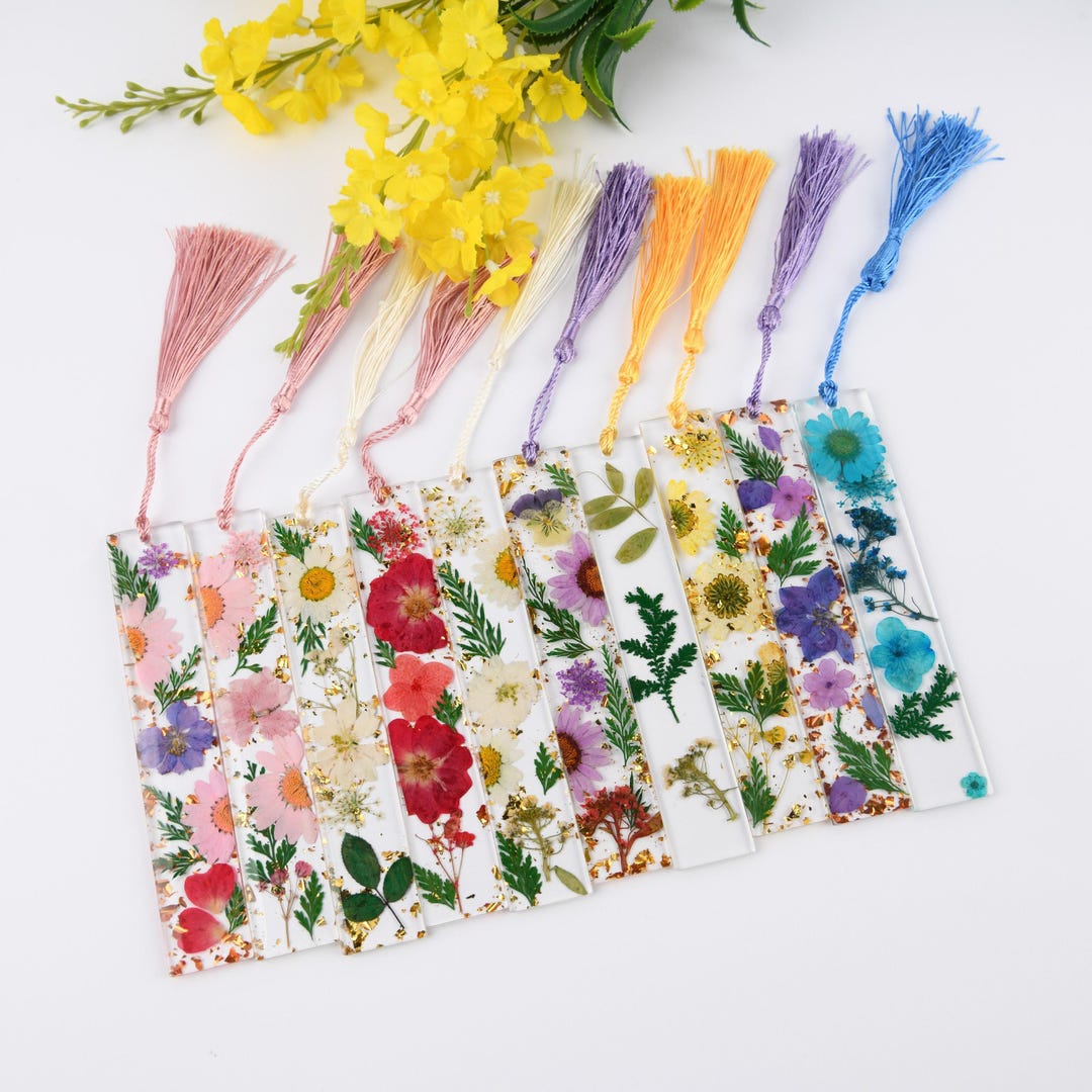 NEW! Real Floral Resin Bookmark, Handmade Pressed Flower Bookmarks ...