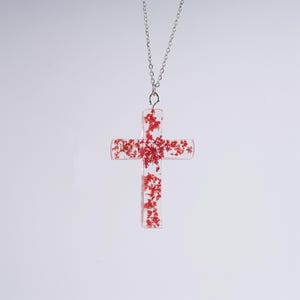 NEW! Handmade Pressed Dried Flower Cross Necklace, Real Dried Floral ...