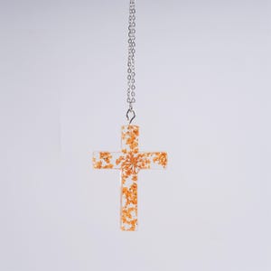 NEW! Handmade Pressed Dried Flower Cross Necklace, Real Dried Floral ...