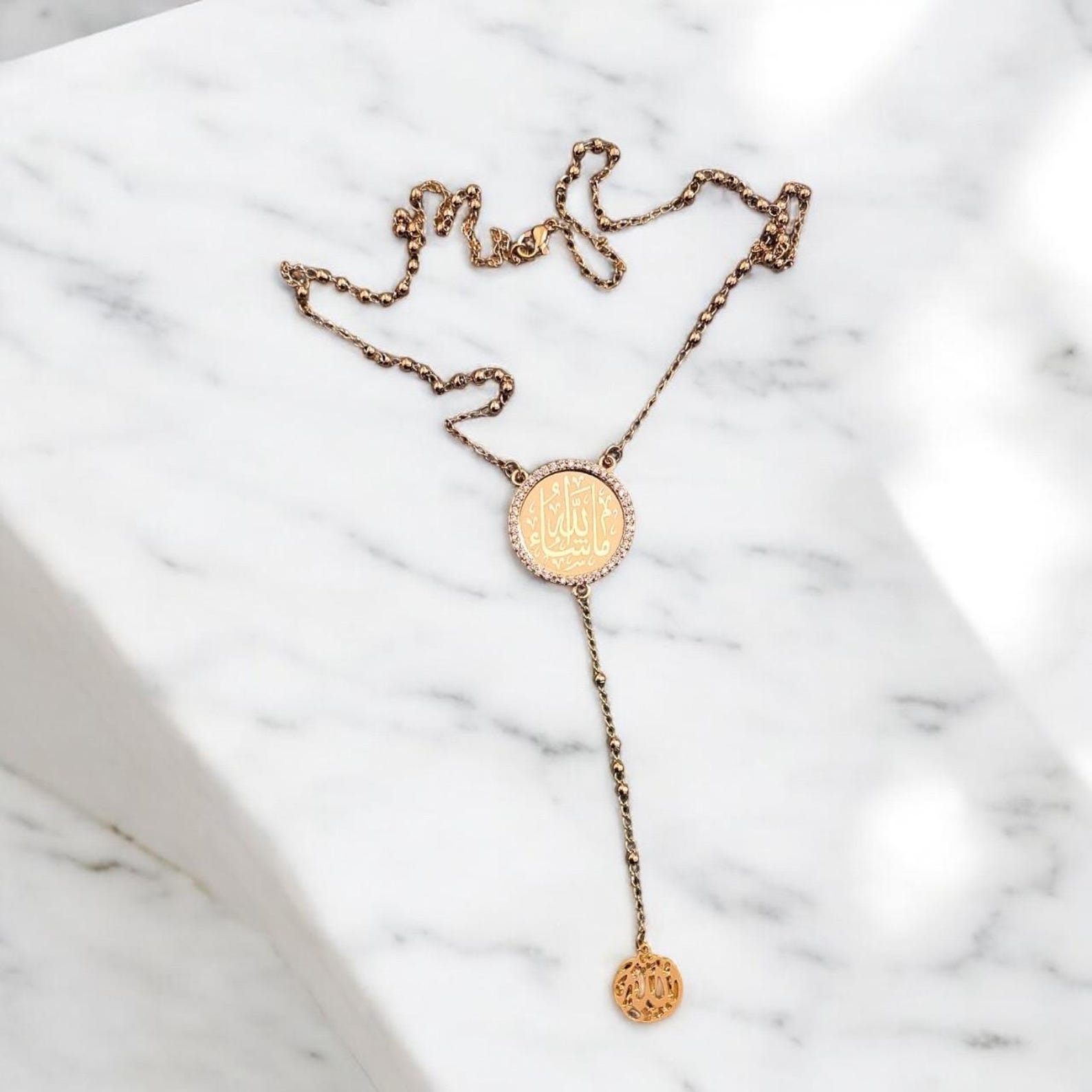 Gold Plated Mashallah Necklace - Etsy