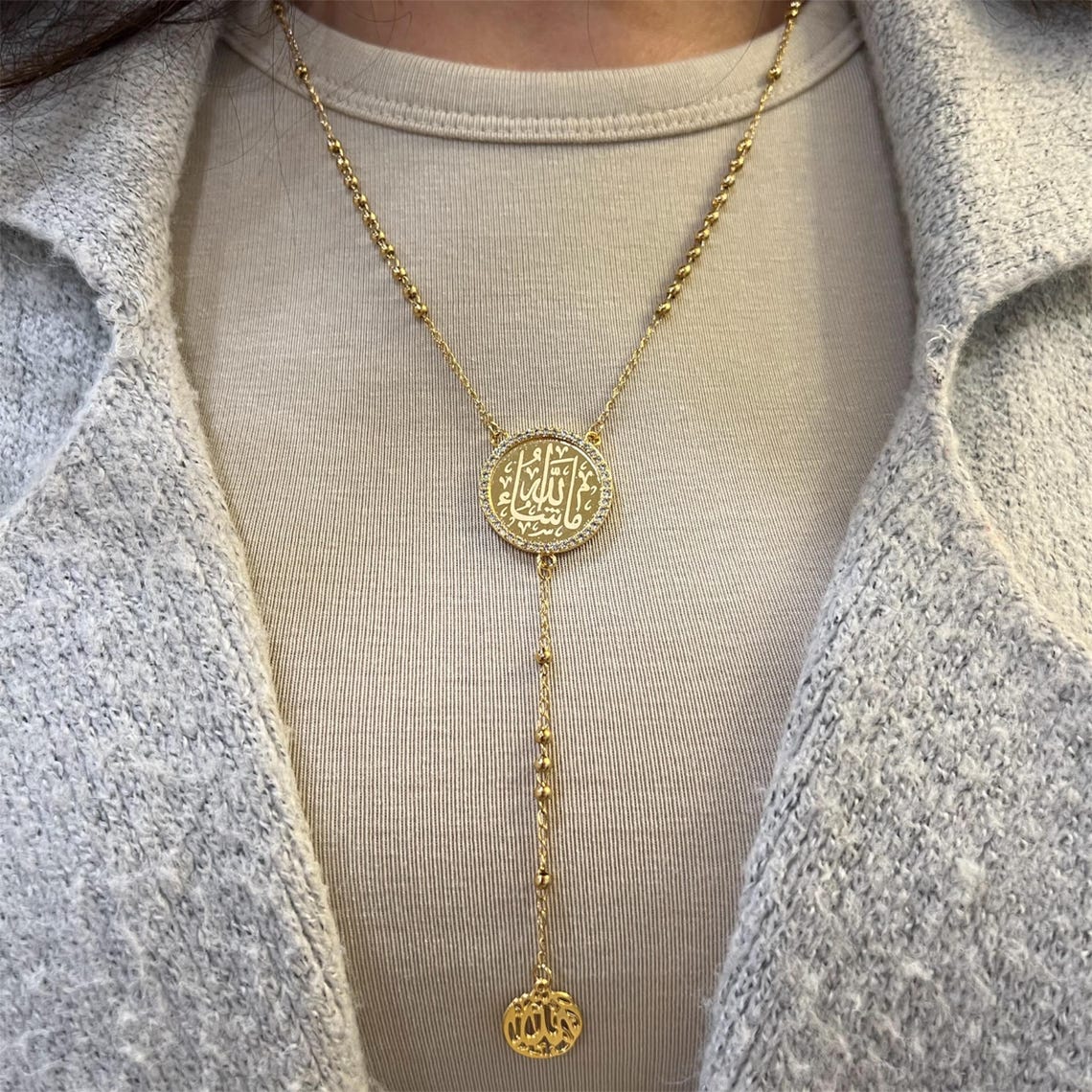 Gold Plated Mashallah Necklace - Etsy