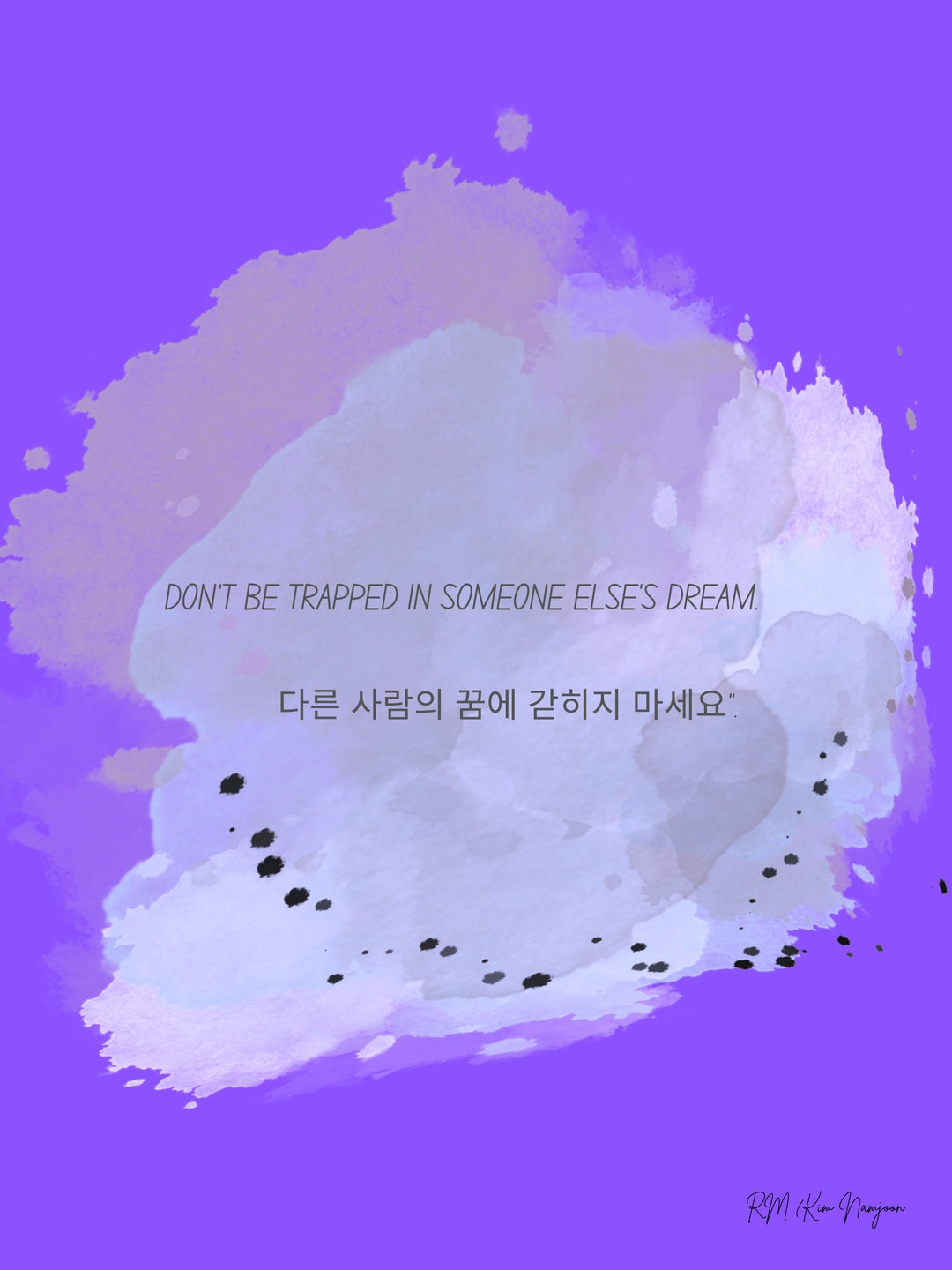 BTS RM Quotes. - Etsy