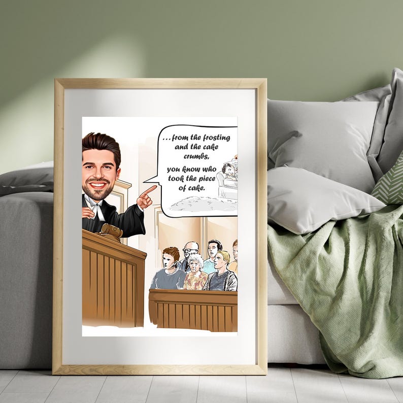 Custom Judge Caricature From Photo – Personalized Courtroom Cartoon ...