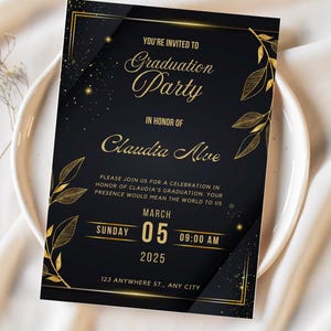 Personalized Beige Graduation Cap Cake Topper Custom Photo Invite for ...