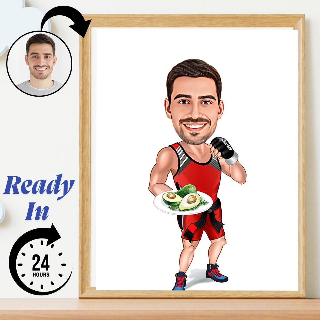 Custom UFC Fighter Caricature From Photo | Personalized Boxer Cartoon ...