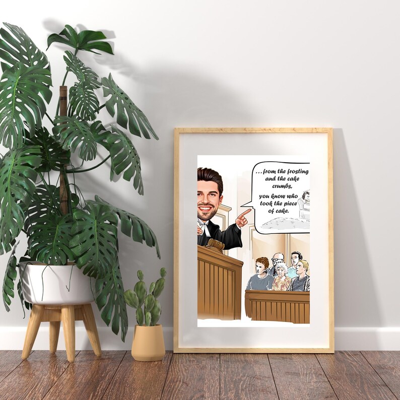 Custom Judge Caricature From Photo – Personalized Courtroom Cartoon ...