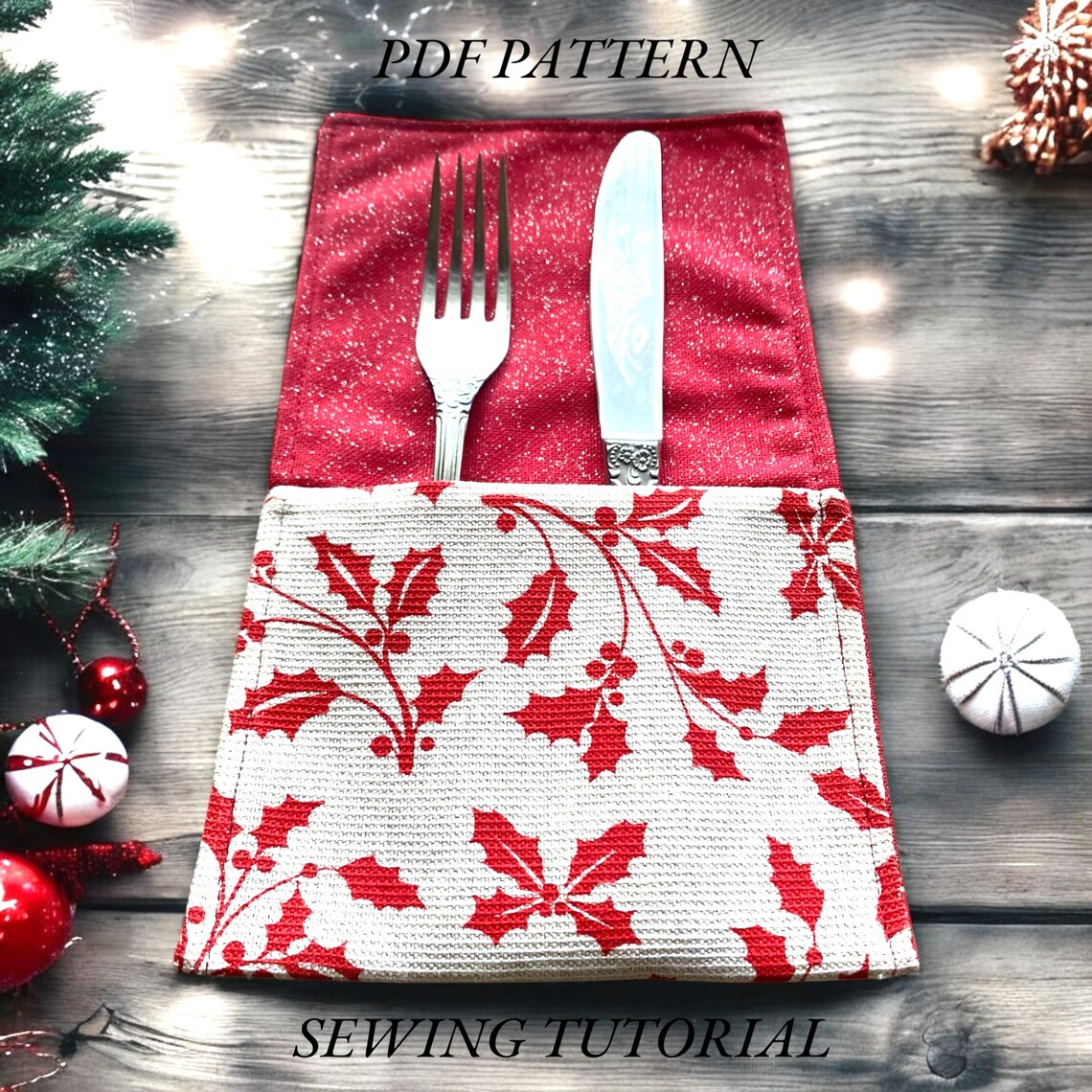 Cutlery Holder Sewing Tutorial | PDF Sewing Pattern | Utensil Holder ...