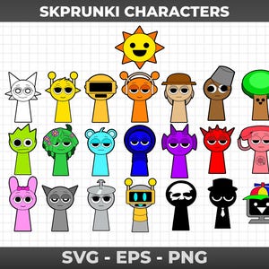 Incredibox Sprunki Characters/ Graphic, Logo, Clipart, SVG,PNG,EPS, Cut ...