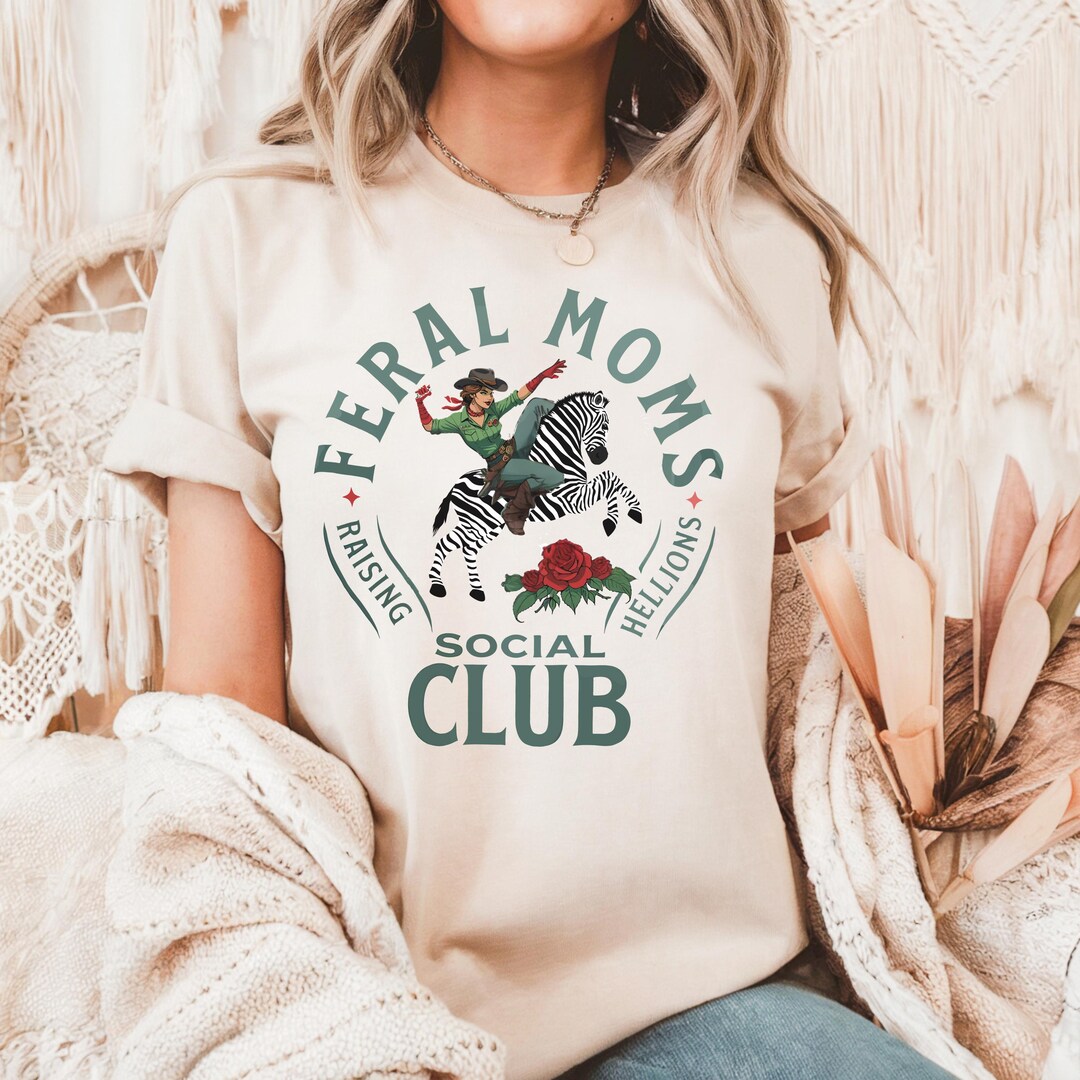 Feral Moms Social Club - Raising Hellians - Zebra Bella Canvas Shirt - Etsy
