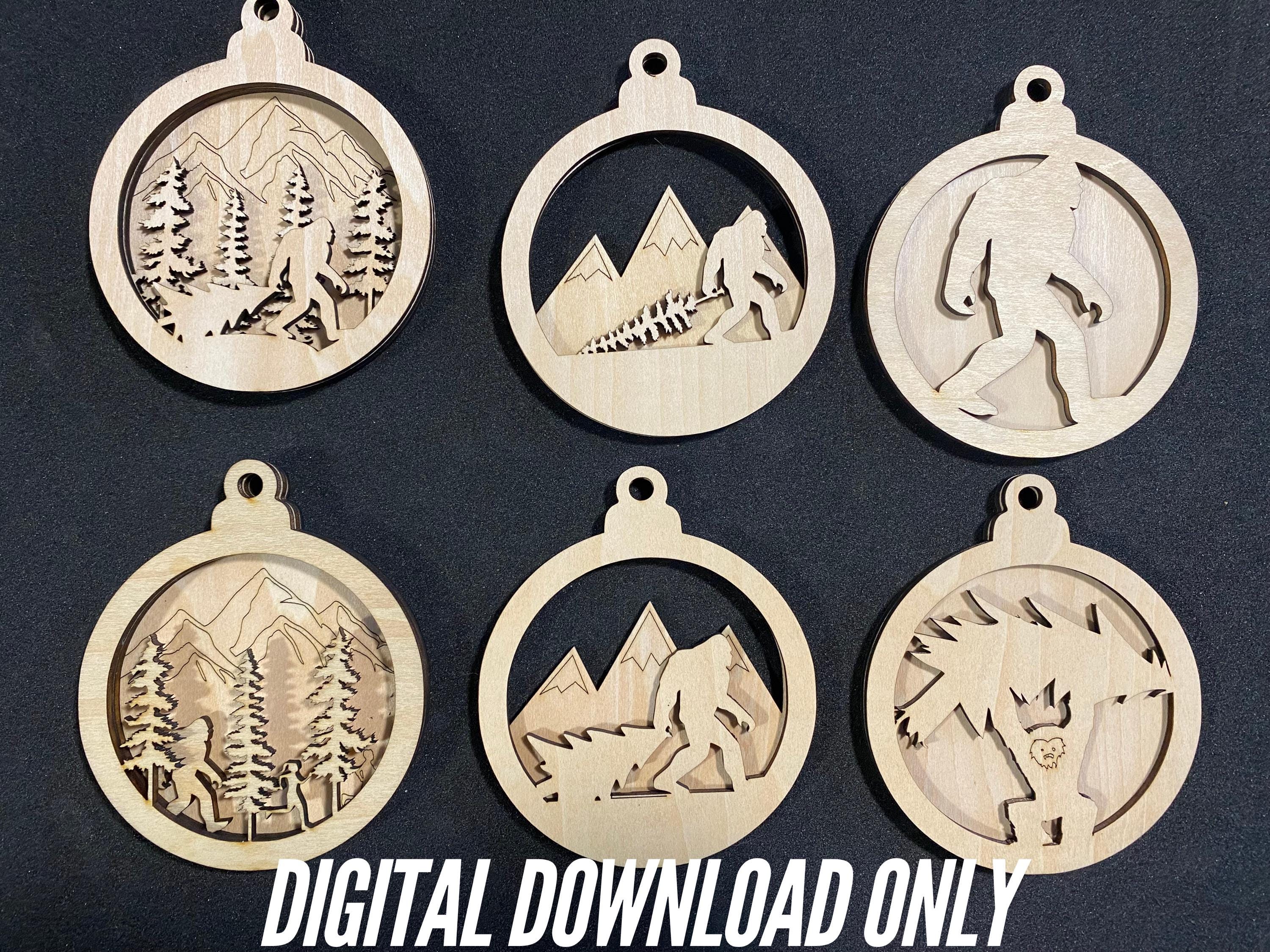 Yeti Laser Ornaments / Yeti Laser Cut File / Yeti Digital Download ...