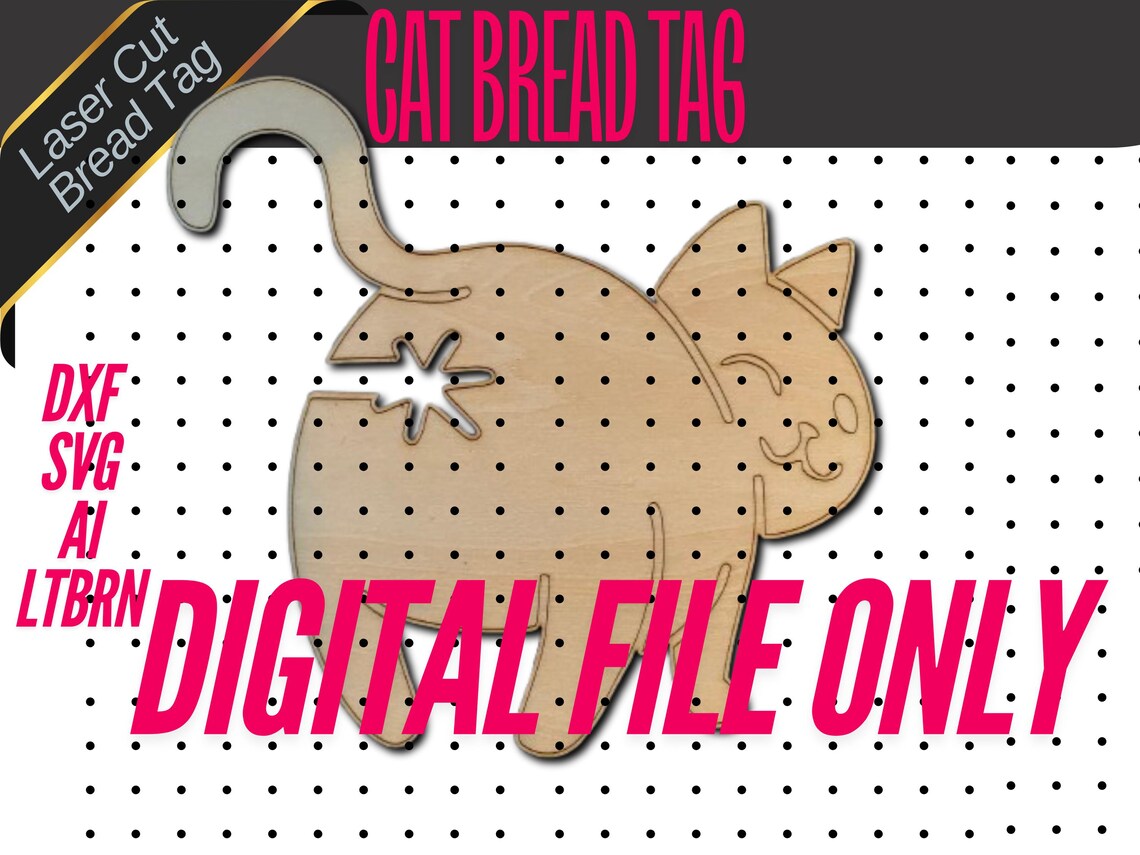 Laser Cut Cat Bread Tag / Cats A** / Digital Cats / Laser Cutting Cat ...