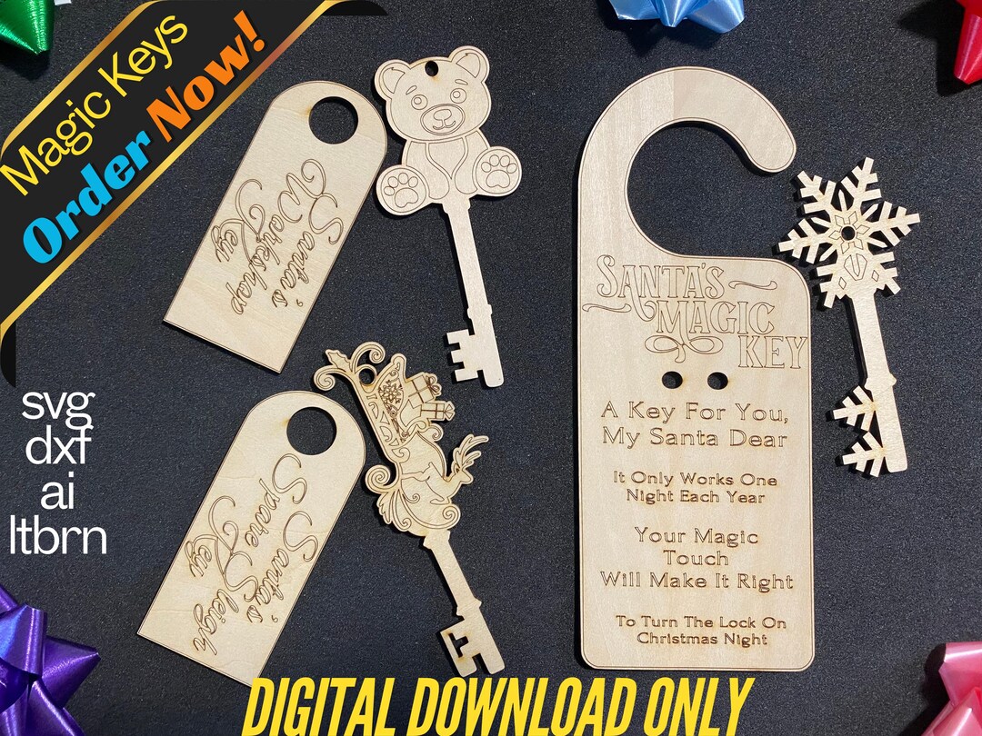 Santas Magic Keys / Laser Cut Keys Christmas / Christmas Keys / Magical ...