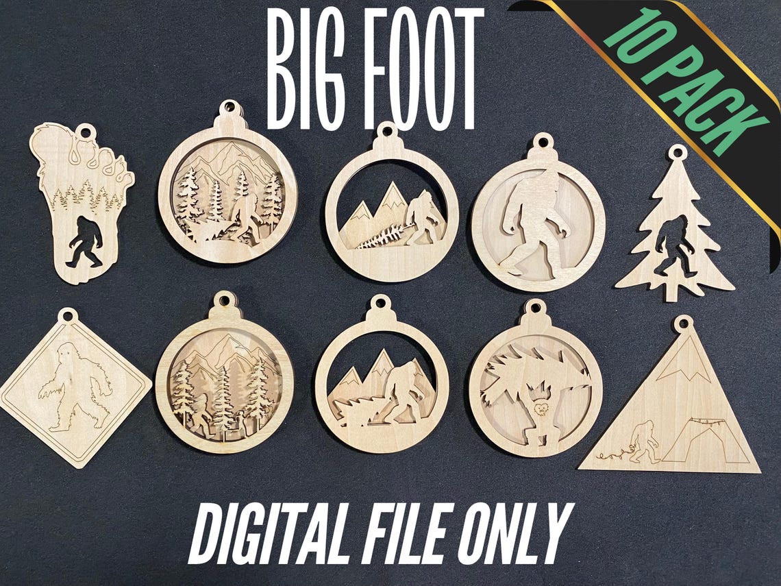 Yeti Laser Ornaments / Yeti Laser Cut File / Yeti Digital Download ...