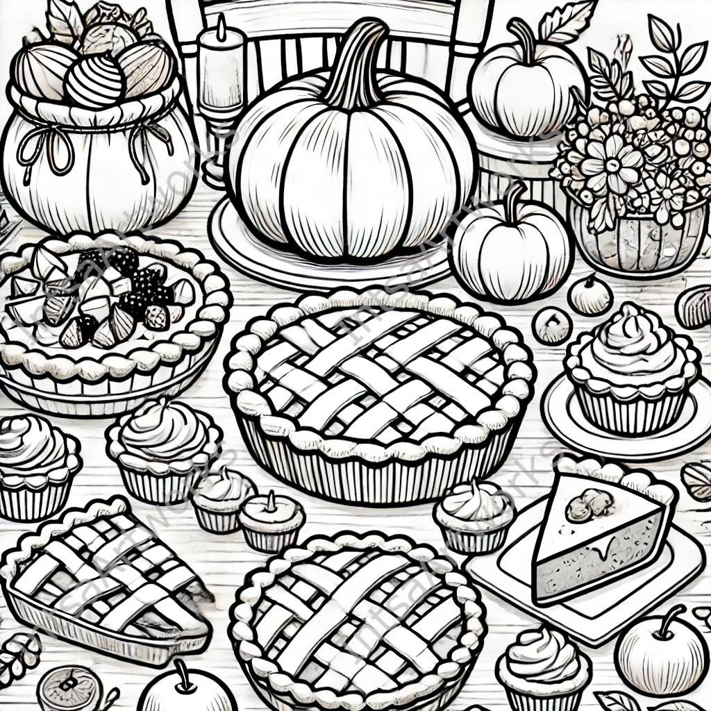 Thanksgiving Coloring Pages – 10 Fun & Festive Designs for Kids - Etsy
