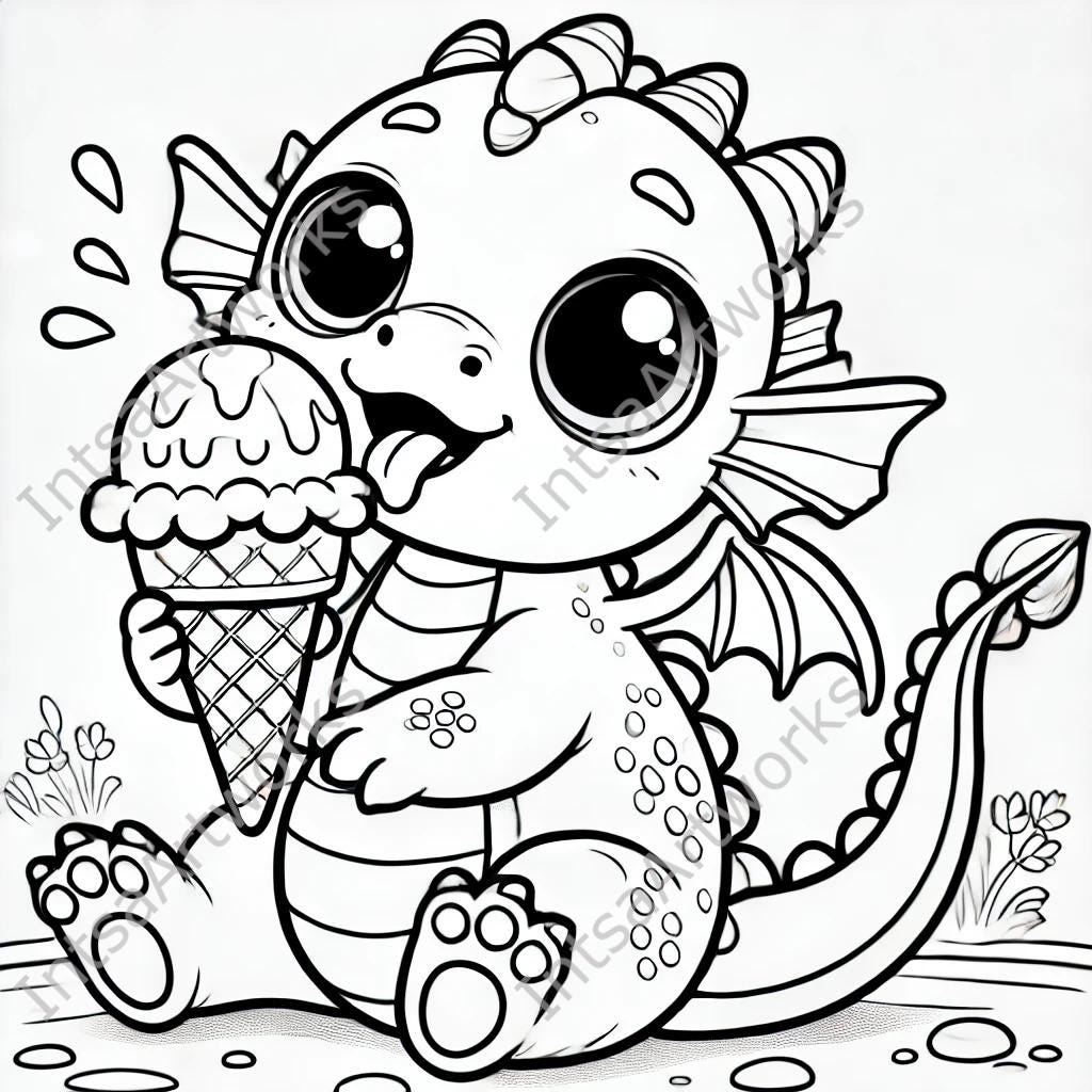 Cute Baby Dragon Coloring Pages – 10 Printable Designs for Kids - Etsy