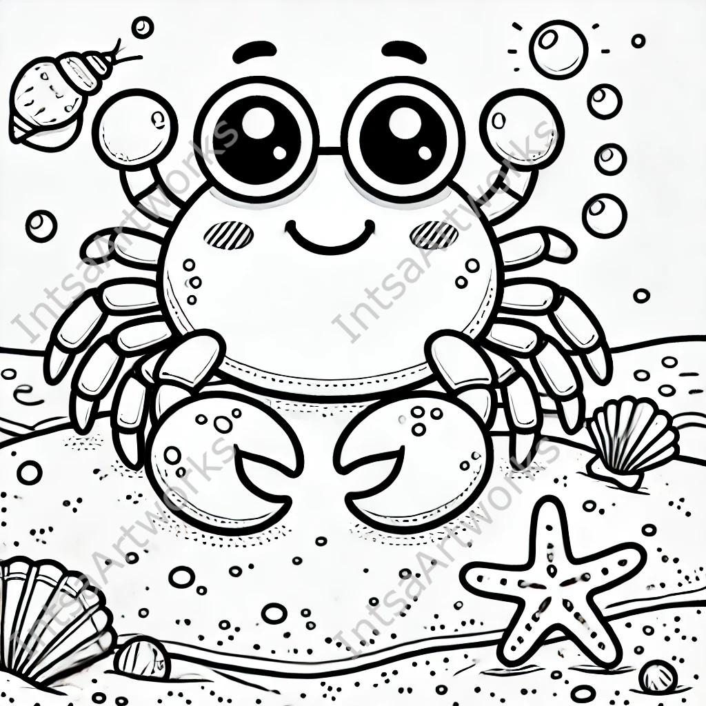 Under the Sea Coloring Pages – 10 Cute Ocean Animal Designs for Kids - Etsy