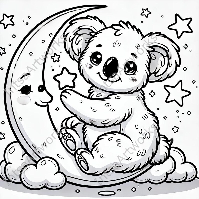 Cute Koala Coloring Pages – Kids Printable Animal Art (PDF & PNG) - Etsy