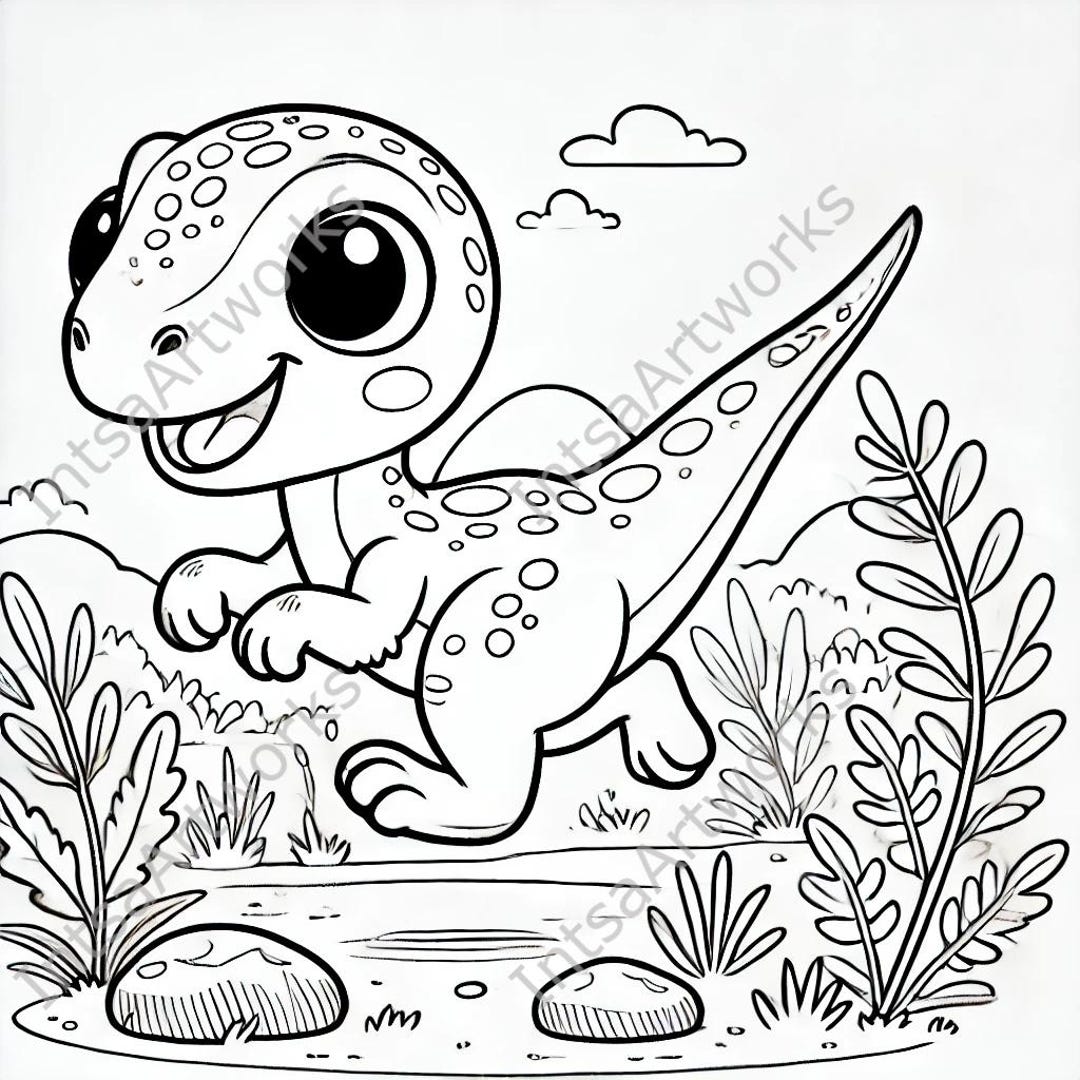 Cute Dinosaur Coloring Pages – 10 Printable Prehistoric Designs for ...