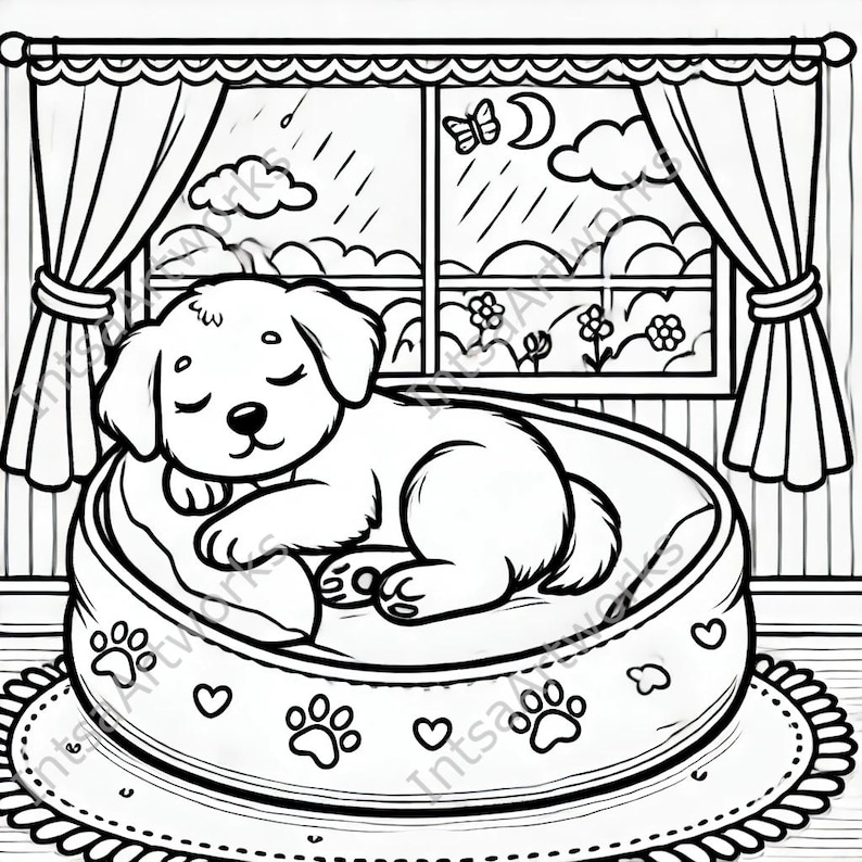 10 Cute Puppy Coloring Pages – Fun & Kid-friendly Dog Designs - Etsy