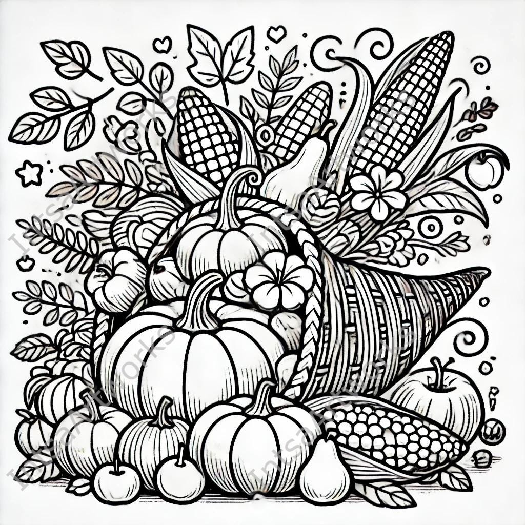 Thanksgiving Coloring Pages – 10 Fun & Festive Designs for Kids - Etsy