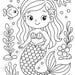 Magical Mermaids and Ocean Friends Coloring Pages – 10-page Printable ...
