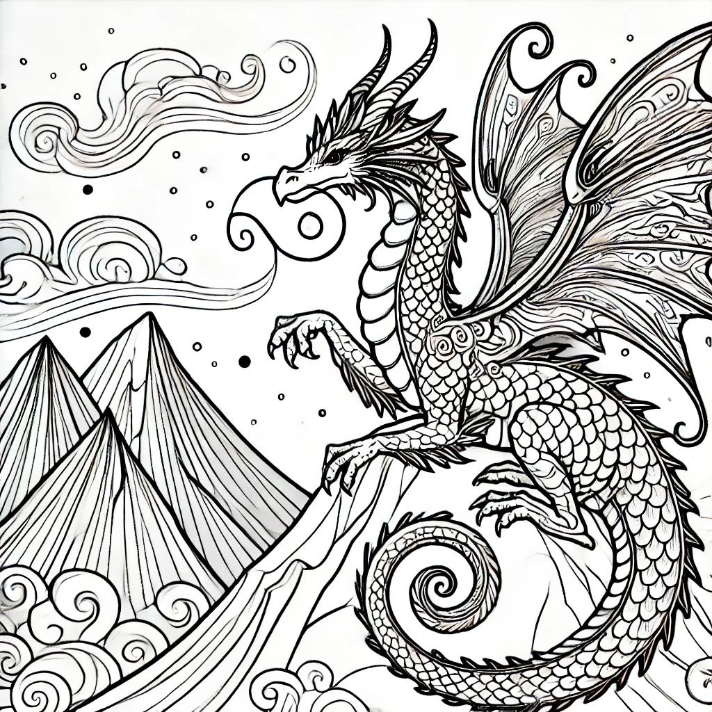 Whimsical Adult Dragon Coloring Pages – Kid-friendly Printable Bundle ...