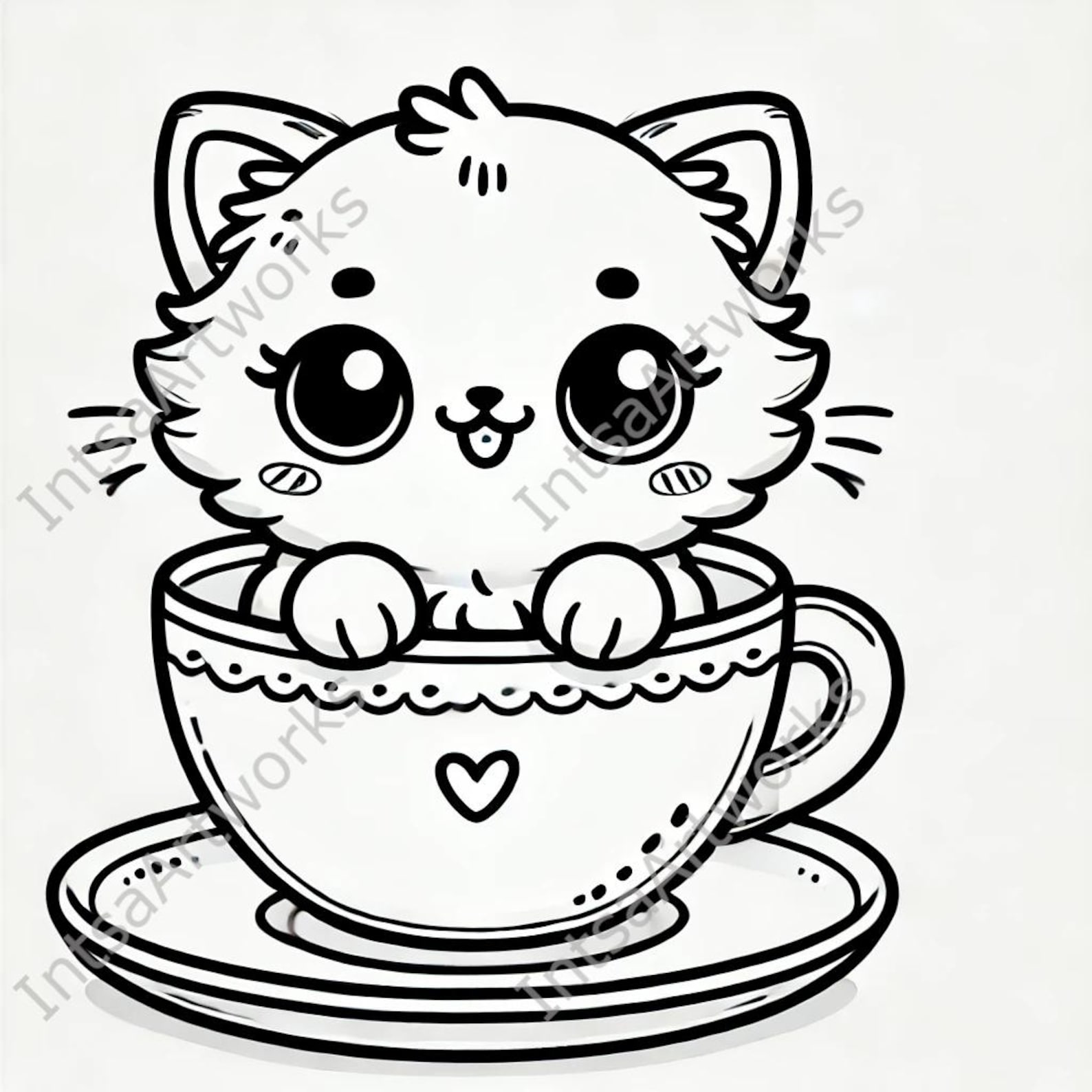 Cute Kitten Coloring Pages - 10 Printable Designs (PDF & PNG) - Etsy