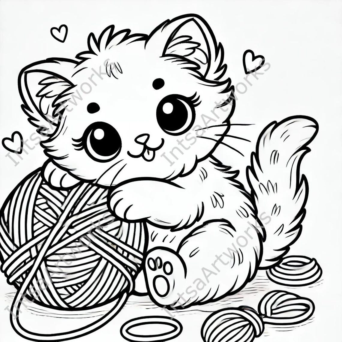 10 Cute Kitten Coloring Pages – Perfect for Kids and Cat Lovers - Etsy