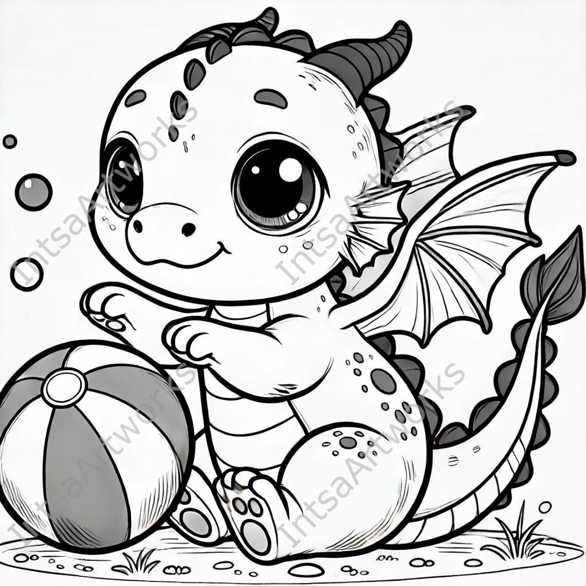Cute Baby Dragon Coloring Pages – 10 Printable Designs for Kids - Etsy