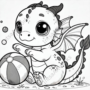 Cute Baby Dragon Coloring Pages – 10 Printable Designs for Kids - Etsy