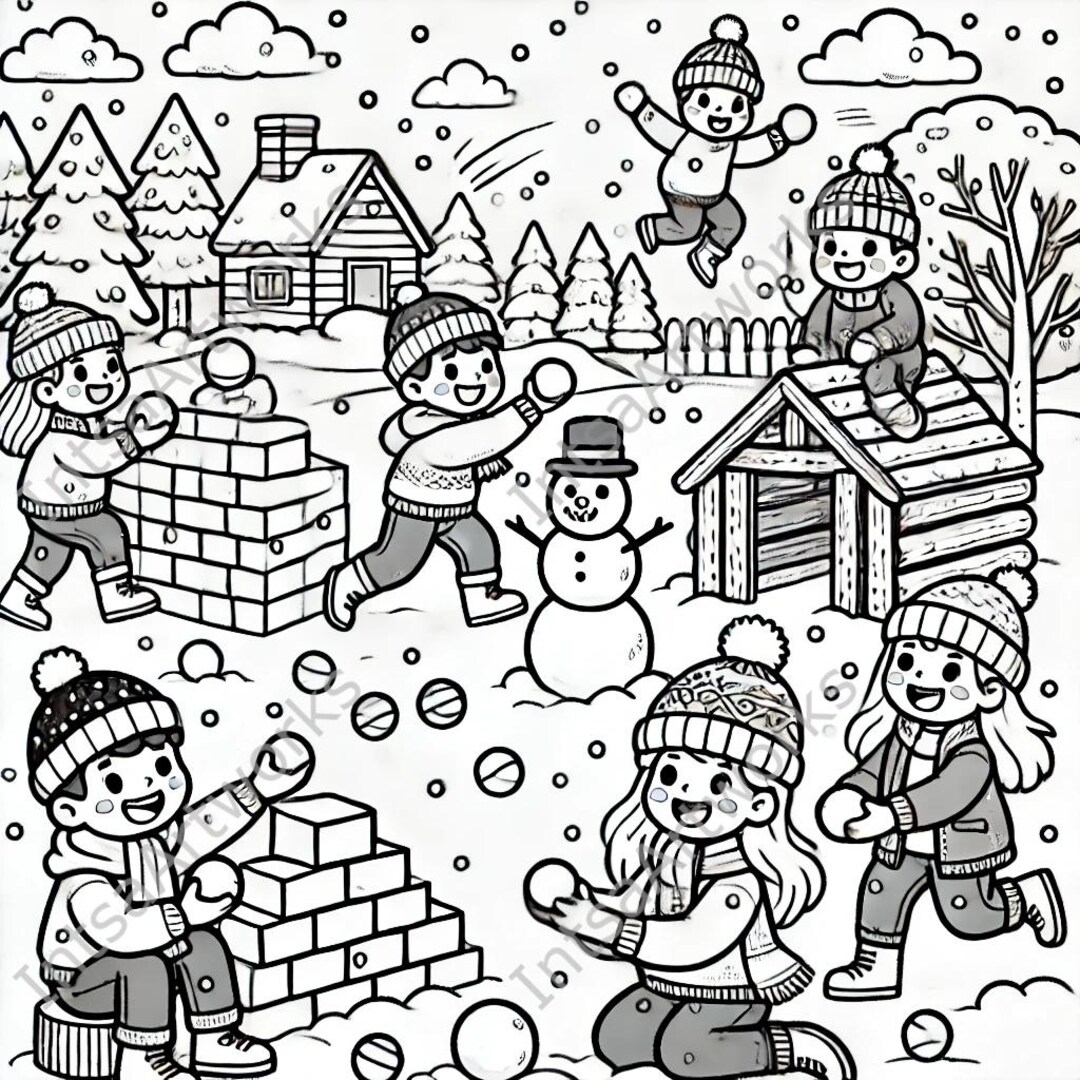 10 Holiday and Winter Fun Coloring Pages for Kids - Etsy